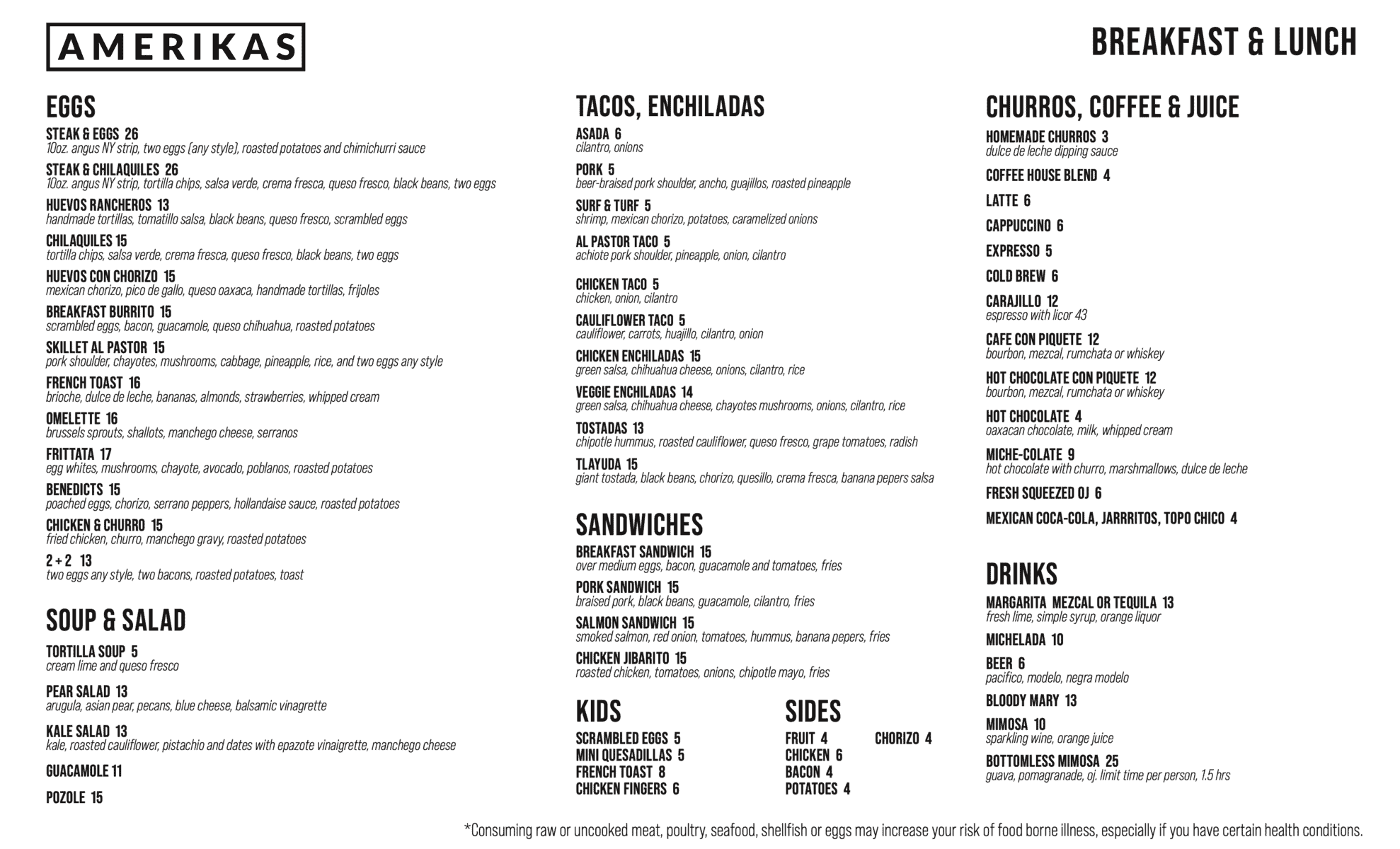 Breakfast and Lunch - Amerikas Restaurant - American, Latin American ...